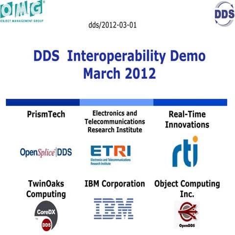 OMG DDS Interoperability Demonstration 2012 | PDF | Computing ...