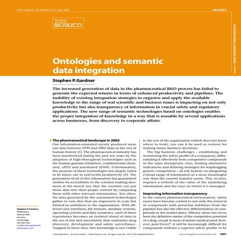 Ddt Ontologies And Semantic Integration | PDF