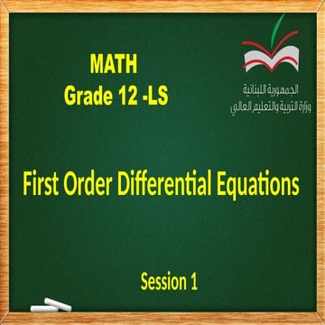 first order differential equations session 1 | PPTX