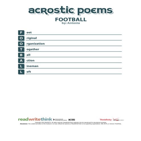 Paralympic Sports Acrostic Poems | PDF