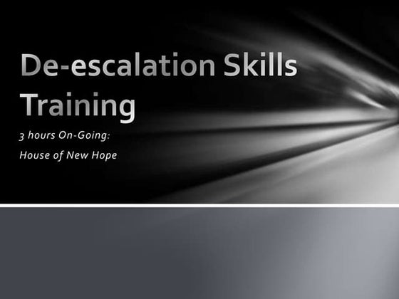 De escalation techniques | PPT
