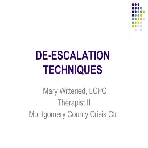 De escalation techniques | PPT