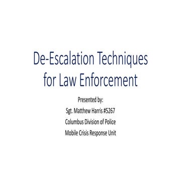 De escalation techniques | PPT