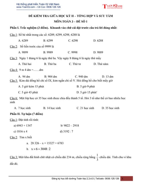 De thi-on-tap-cuoi-hk1-toan2 | PDF