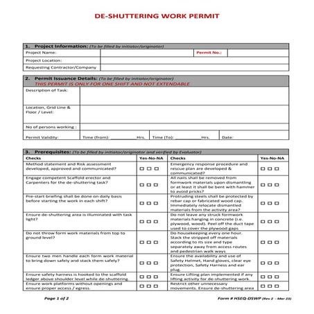 WORK AT HEIGHT PERMIT Form # HSEQ - WHP Rev.docx