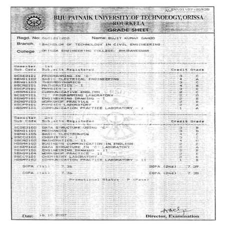 Degree Marksheet | PDF