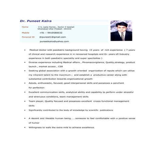 Personal Profile- Dr. Puneet 6th Nov Final | DOC