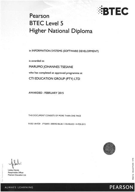 BTEC NATIONAL DIPLOMA LEVEL 3 IN ELECTRICAL ELECTRONIC ENGINEERING | PDF