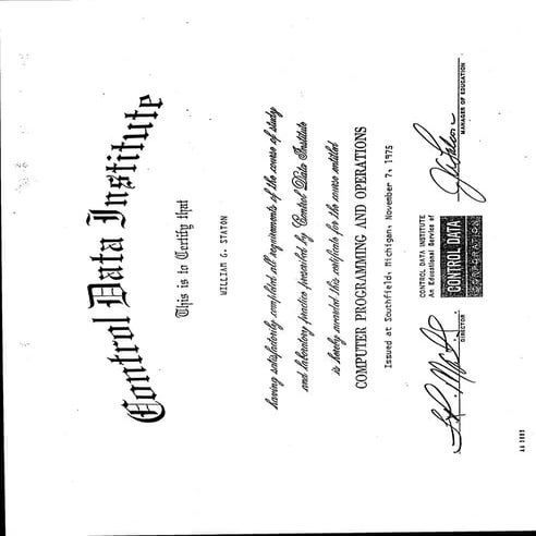 CONTROL DATA DIPLOMA | PDF