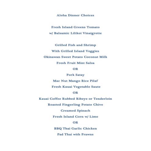 Aloha Dinner | PDF