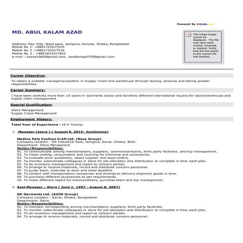 Md._Abul_Kalam_Azad_CV(1) | PDF