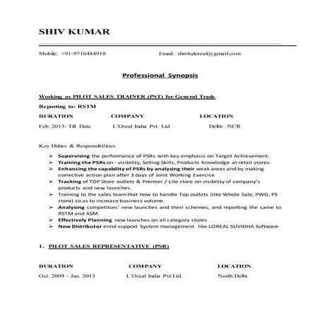 shiv kumar cv | DOCX