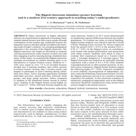 Active Learning in the Flipped Classroom | PDF