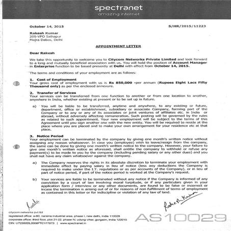 appointment letter | PDF