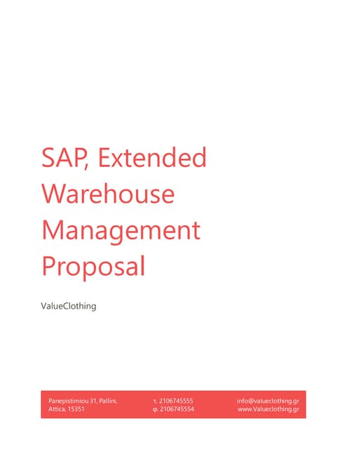Warehousing proposal | PDF | Logistics | Business