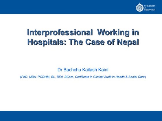 Bachchu Kailash Kaini, Hospital executive at Nhs