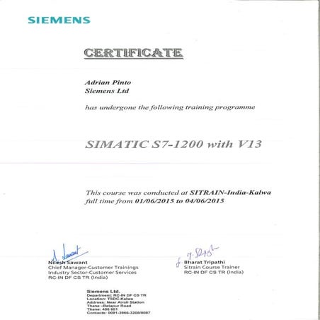 AVPinto SITRAIN S7-1200PLC | PDF