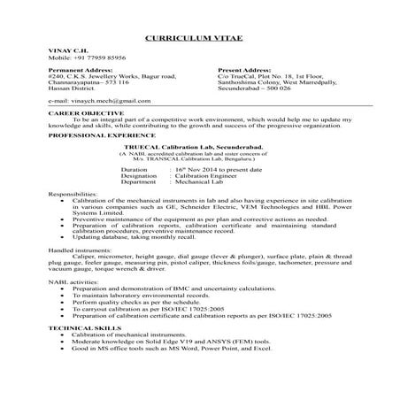 6m print_CV-Vinay | PDF