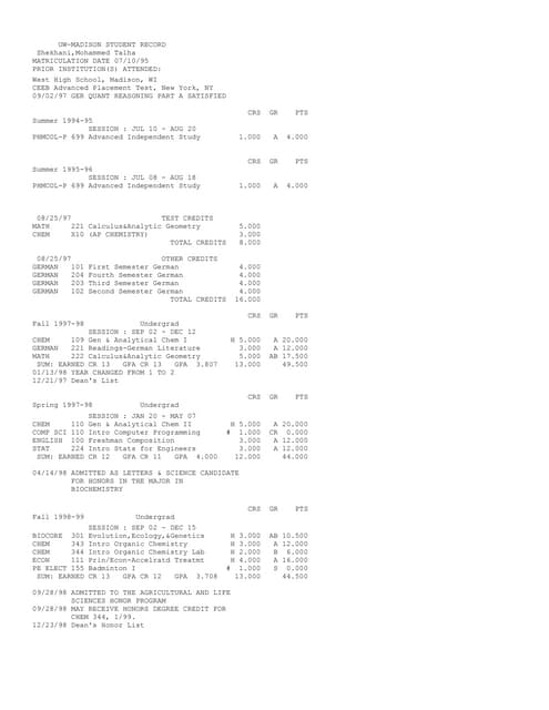 FinalTranscriptNCSU | PPT