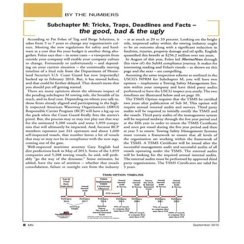 Subchapter M By The Numbers - Marine News September 2015 | PDF