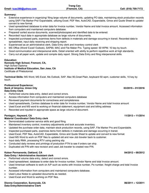 Rita Resume' 03122015 | DOC | Human Resources | Business