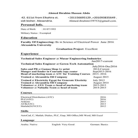 Ahmed-ibrahim cv | PDF