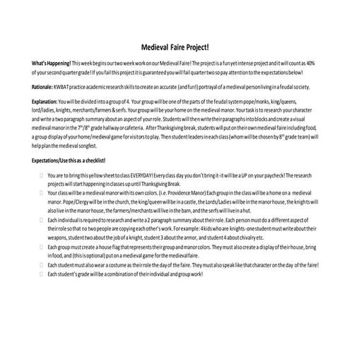 Medieval_Fair Project 2017 | PPT