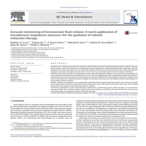 accurate monitoring of intravascular fluid volume | PDF