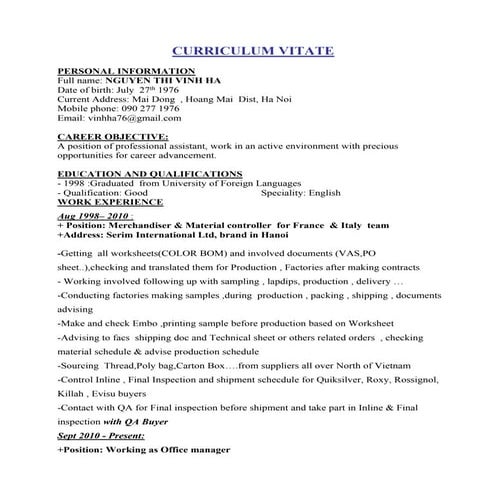 Helen ' S CV | PDF
