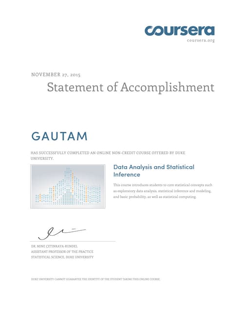 Coursera statistics 2015 | PDF