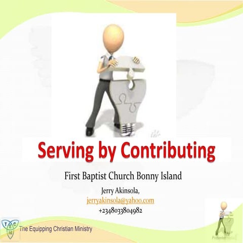 Deacons Training - Serving by Contributing | PPTX