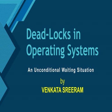 Deadlock In Operating Systems Pptx