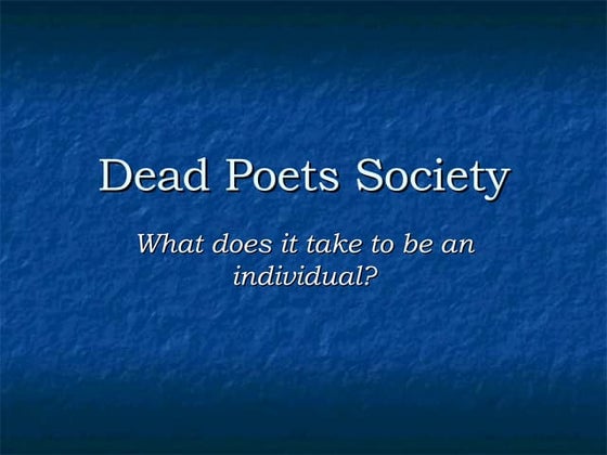 Sociological Perspective of the movie "Dead Poets Society". | PDF