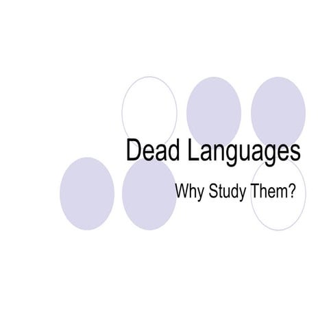 Dead languages | PPT