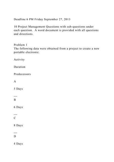 Network diagram problems | DOC