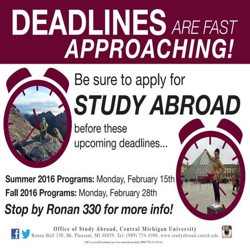 Deadlines 2016 flyer | PPT