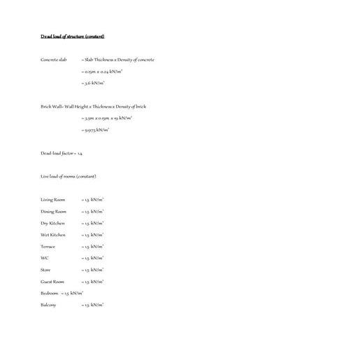 Dead load of structure | DOCX