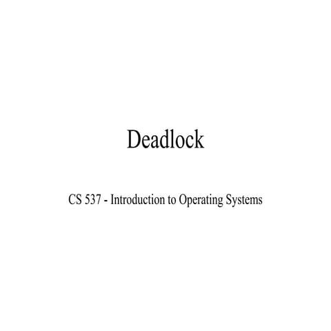Deadlock Ppt