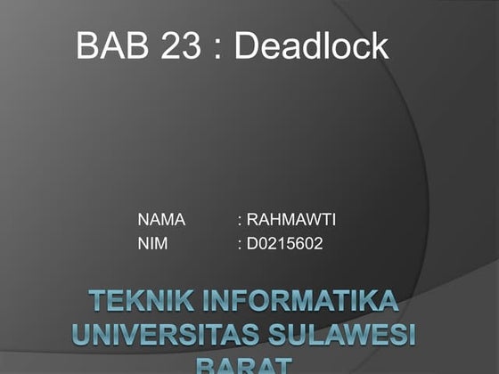 Pert.6 deadlock lanjutan | PPT
