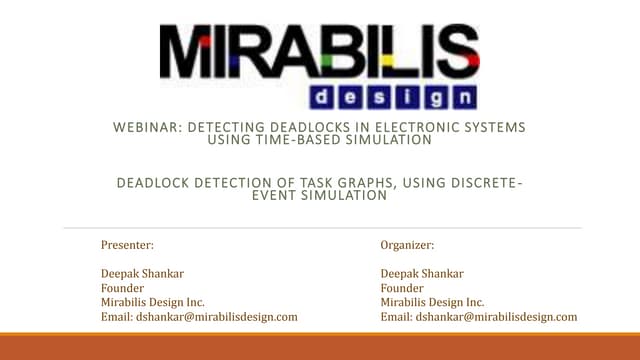 Webinar: Detecting Deadlocks in Electronic Systems using Time-based ... Webinar: Detecting Deadlocks in Electronic Systems using Time-based ...
