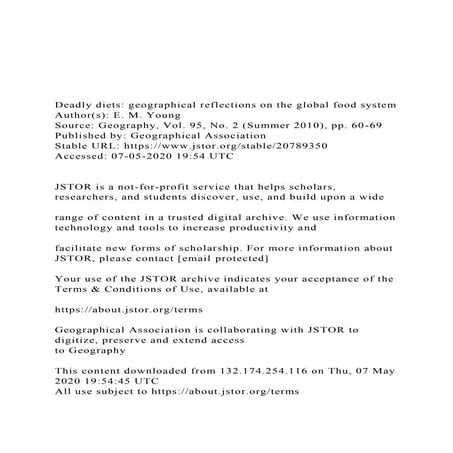 Deadly diets geographical reflections on the global food.docx