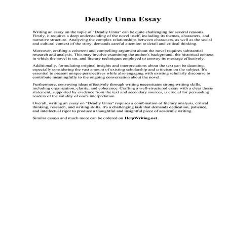 Deadly Unna Book Quotes Deadly Unna Essay. East Mississippi Community