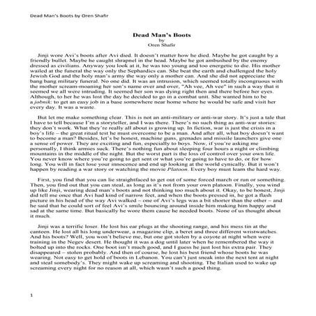 Dead Man's Boots - a flash fiction story | PDF | Arms & Ammunition ...