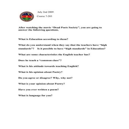 “Dead Poets Society” | PDF