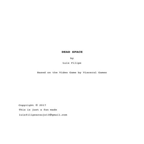 Dead Space (Movie Script) | PDF