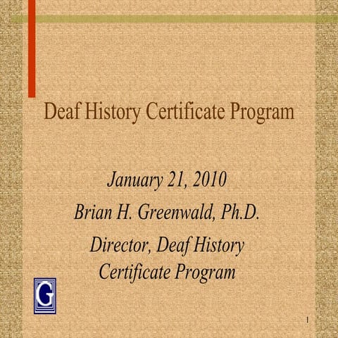 Deaf History Certificate Program | PPT