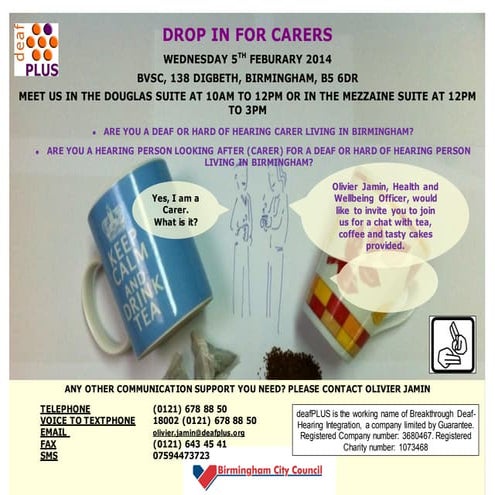 Deaf plus carer event bvsc 5th feb 2014 | PPT