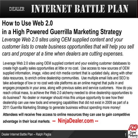 Dealer Internet Battle Plan Web 2 | PPTX