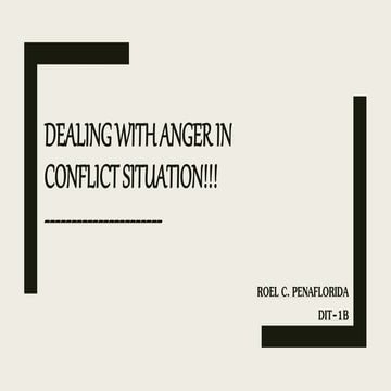 Dealing with anger in conflict situation | PPT