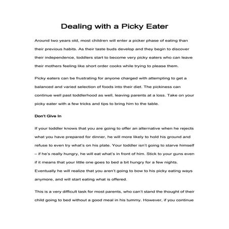 Dealing with a picky eater | DOCX